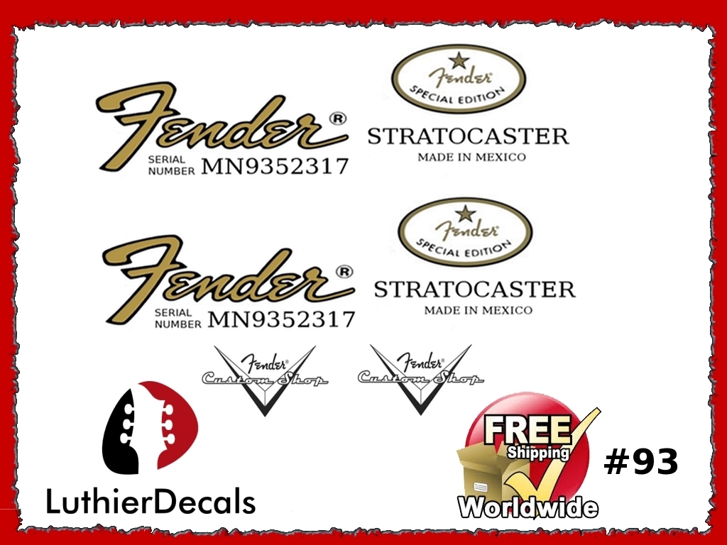 Guitar Decals Restoration Logos - Fender Jazzmaster Guitar Decal 15s